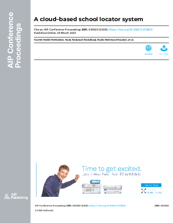 (PDF) A cloud–based school locator system | Yasmin M. Mohialden ...
