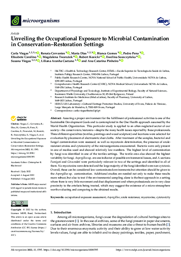 (PDF) Unveiling the Occupational Exposure to Microbial Contamination in ...