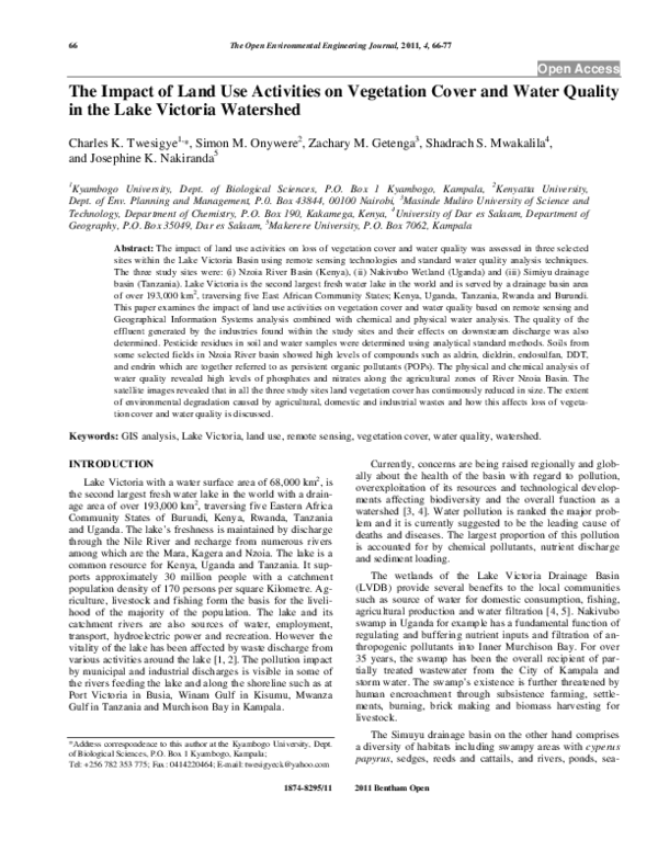 (PDF) The Impact of Land Use Activities on Vegetation Cover and Water ...