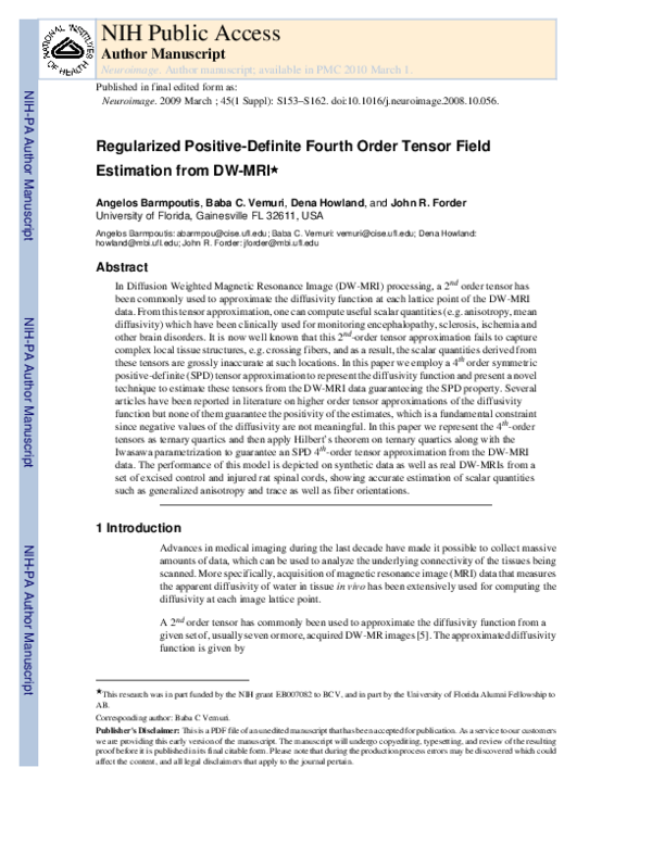 (PDF) Regularized positive-definite fourth order tensor field ...