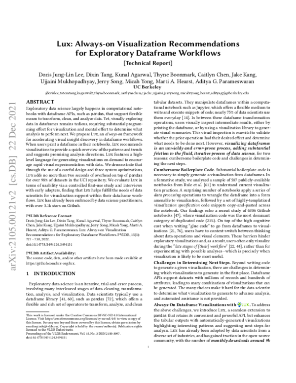 (PDF) Lux: Always-on Visualization Recommendations for Exploratory ...