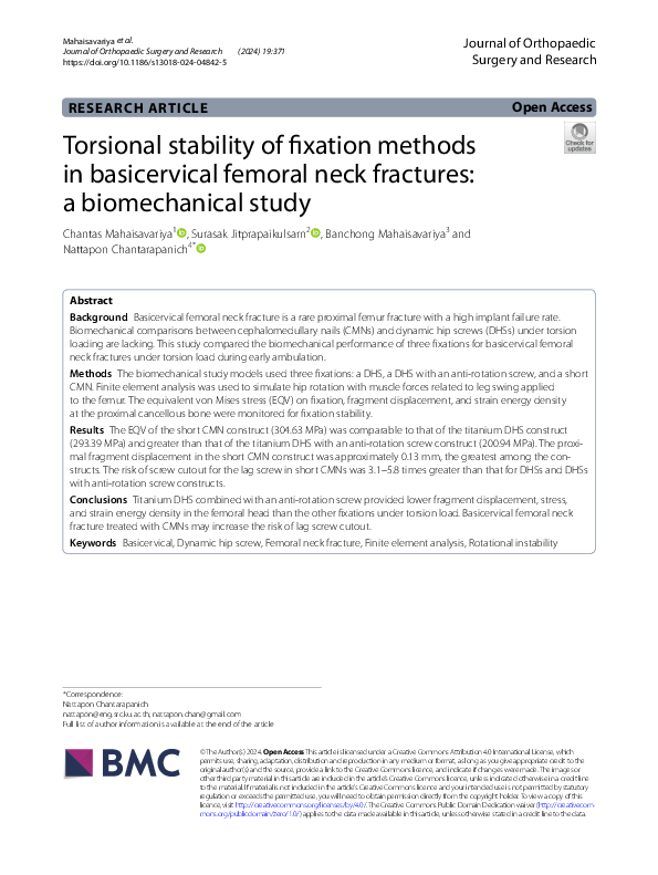 (PDF) Torsional stability of fixation methods in basicervical femoral ...