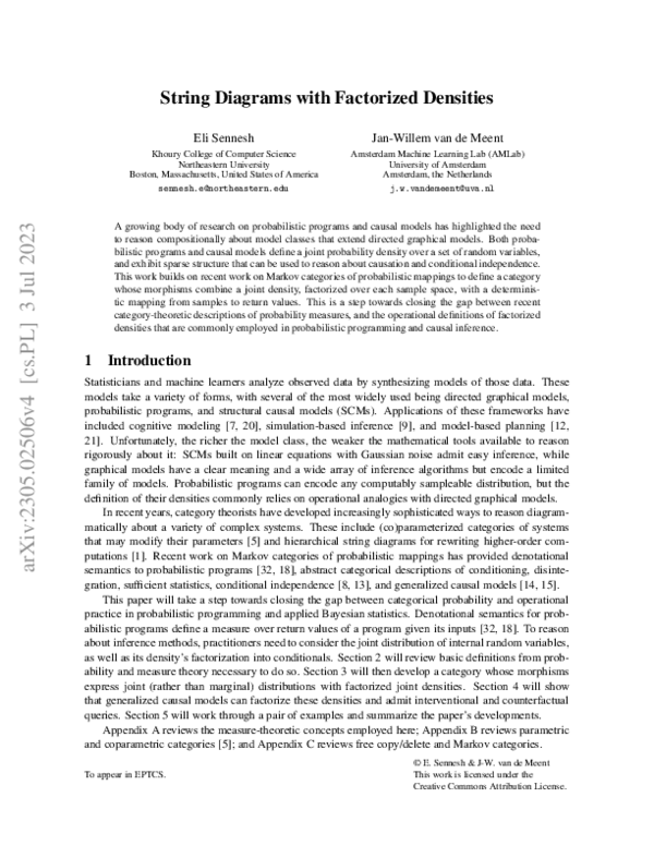 (PDF) String Diagrams with Factorized Densities