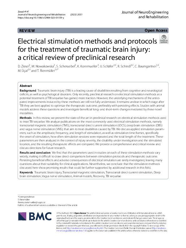 (PDF) Electrical stimulation methods and protocols for the treatment of ...