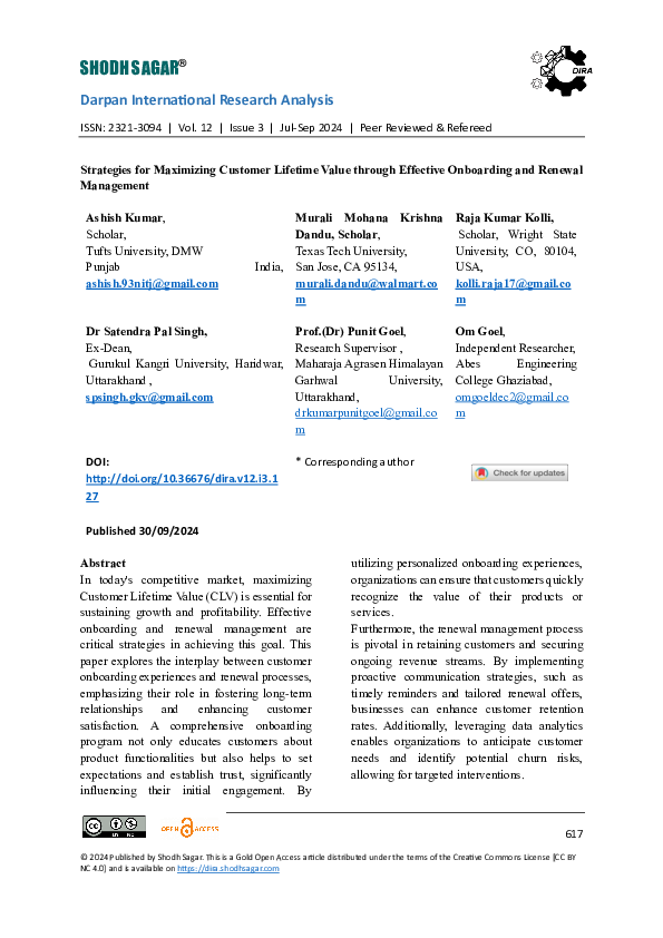 Pdf Strategies For Maximizing Customer Lifetime Value Through Effective Onboarding And Renewal