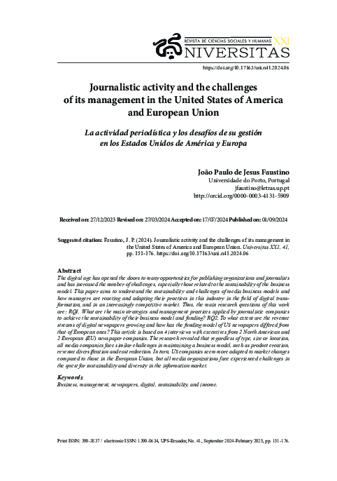 (PDF) Journalistic activity and the challenges of its management in the ...