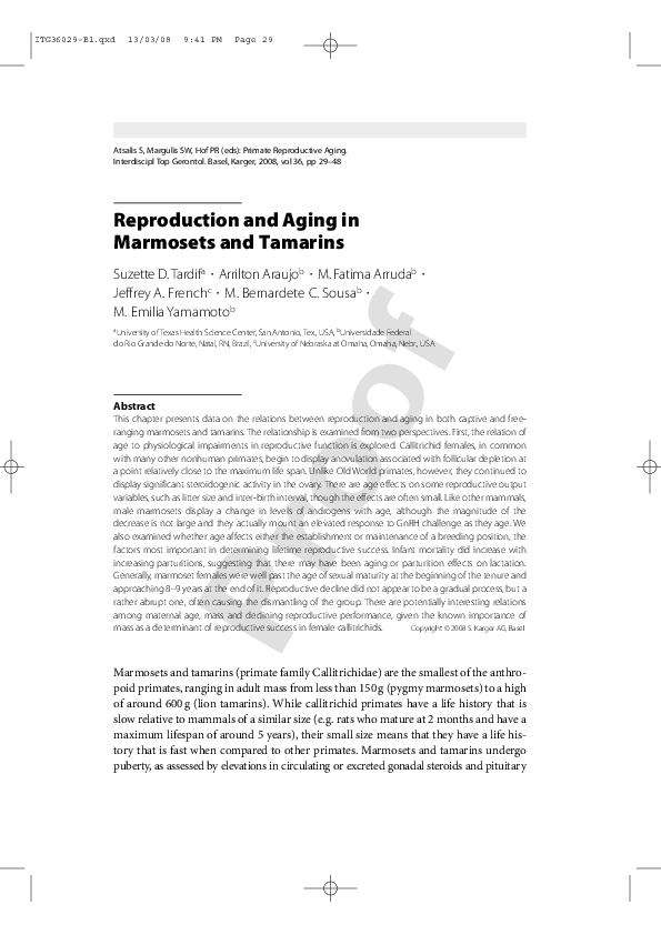 (PDF) Reproduction and aging in marmosets and tamarins