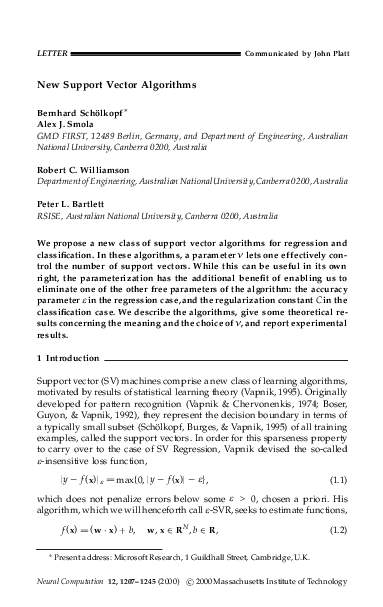 (PDF) New Support Vector Algorithms