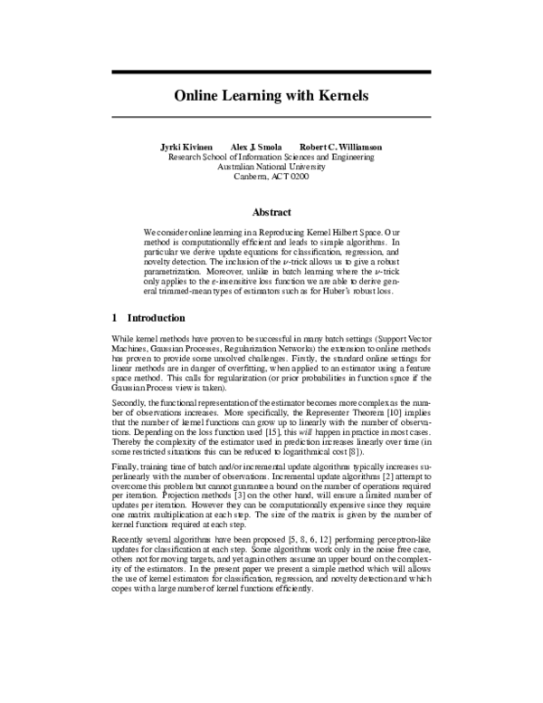(PDF) Learning With Kernels