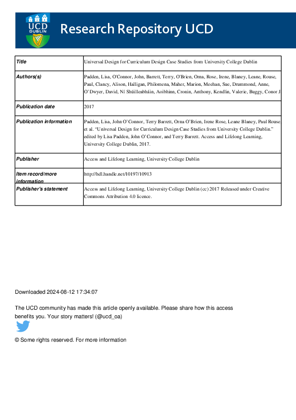 (PDF) Universal Design for Curriculum Design Case Studies from ...