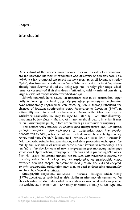 Pdf Seismic Modelling And Pattern Recognition In Oil Exploration 6302