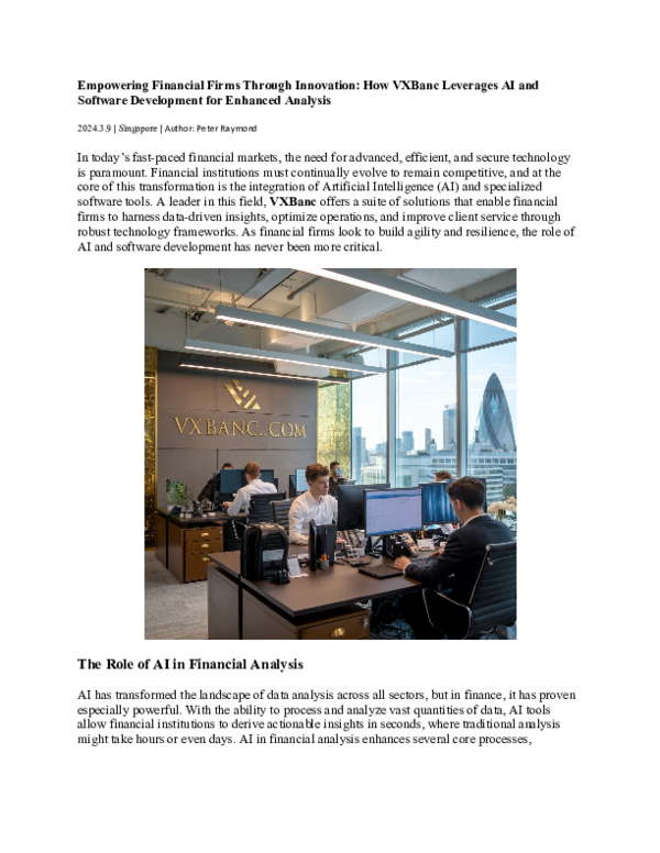 (PDF) Empowering Financial Firms Through Innovation: How VXBanc Leverages AI and Software ...