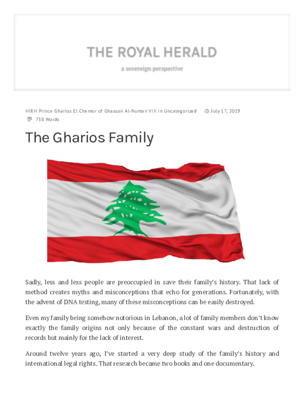 (PDF) The Gharios Family