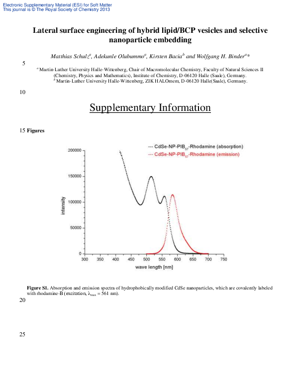 (PDF) Lateral surface engineering of hybrid lipid–BCP vesicles and ...