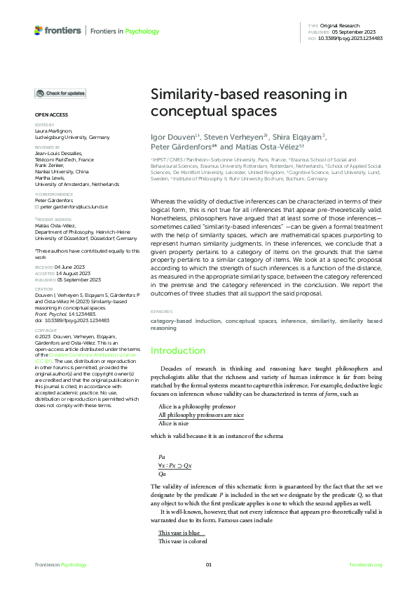 (PDF) Similarity-based reasoning in conceptual spaces