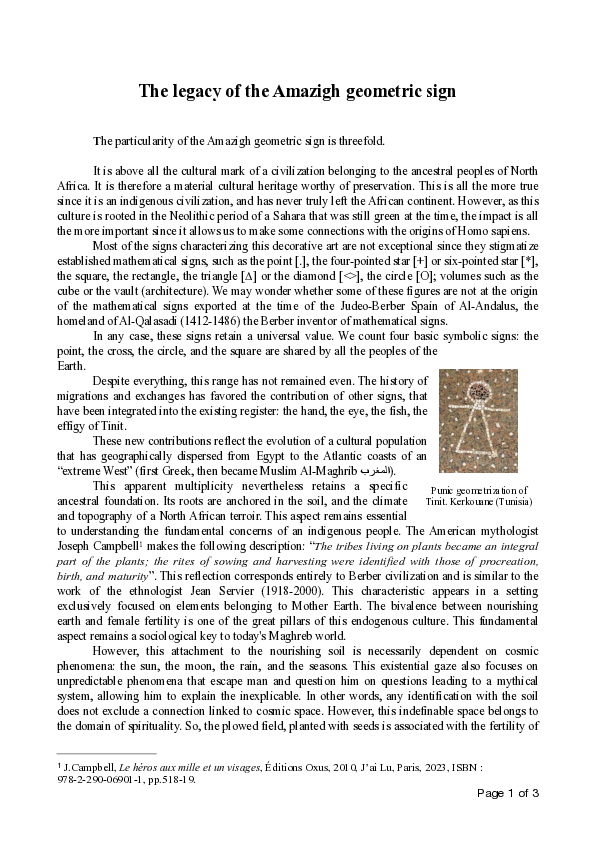 (PDF) Legacy of Amazigh geometric sign
