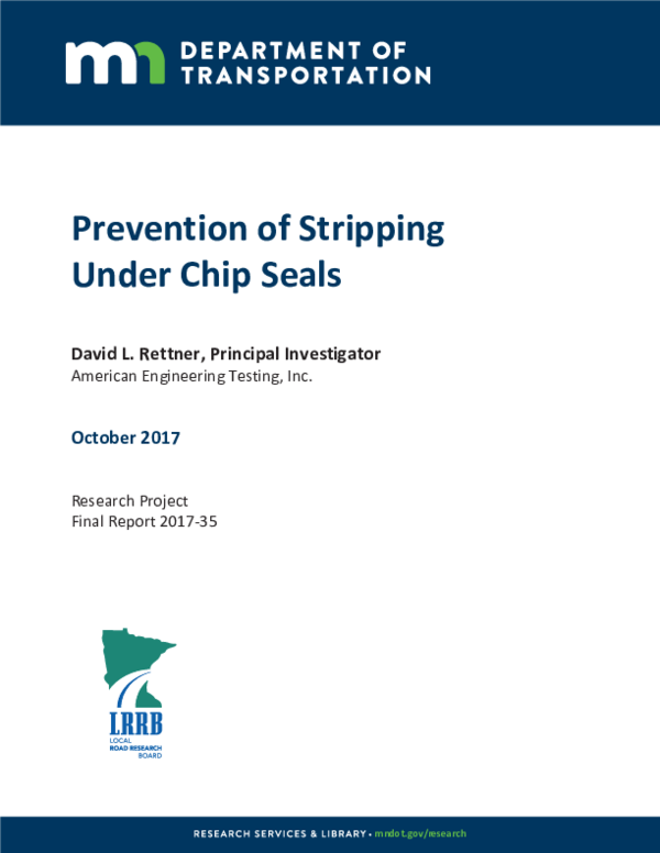 (PDF) Prevention of Stripping under Chip Seals | David Rettner ...