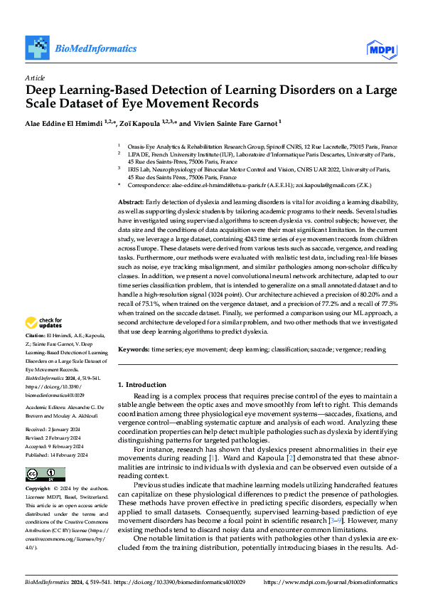 (PDF) Deep Learning-Based Detection of Learning Disorders on a Large ...