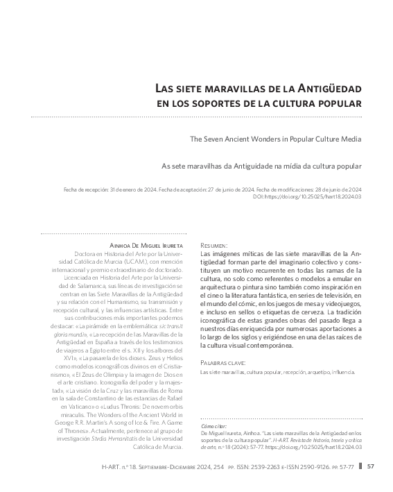 (PDF) Las siete maravillas de la Antigüedad en los soportes de la ...