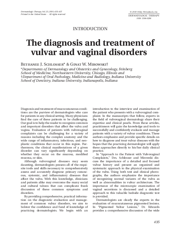 (PDF) INTRODUCTION: The diagnosis and treatment of vulvar and vaginal ...