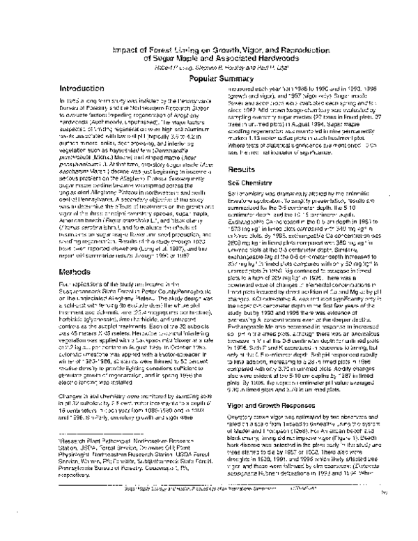 (PDF) Impact of forest liming on growth, vigor, and reproduction of ...