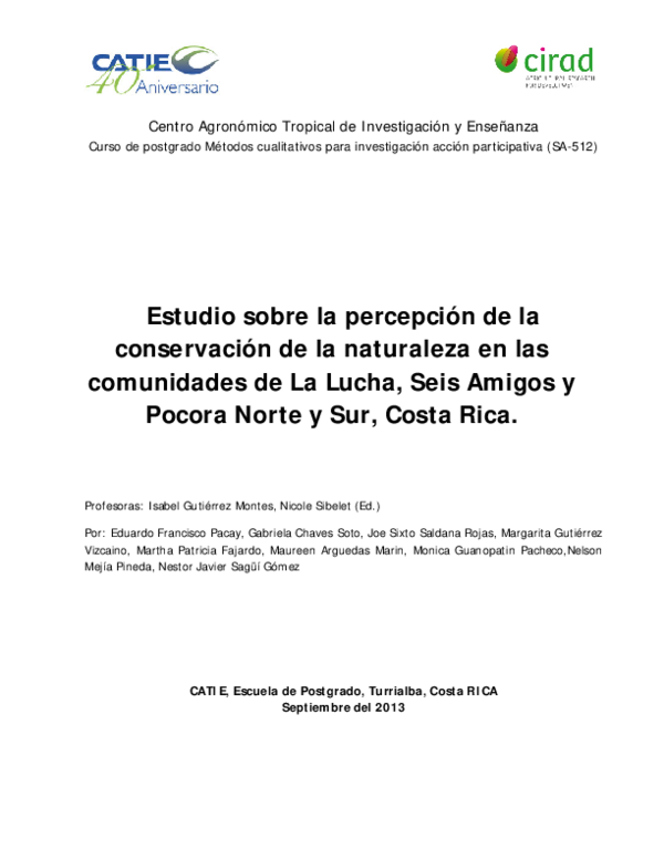 (PDF) Estudio sobre la percepción de la conservación de la naturaleza ...