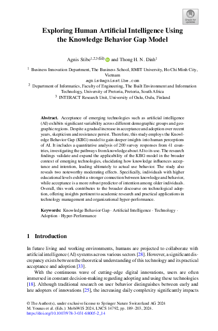Exploring Human Artificial Intelligence Using The Knowledge Behavior 7973