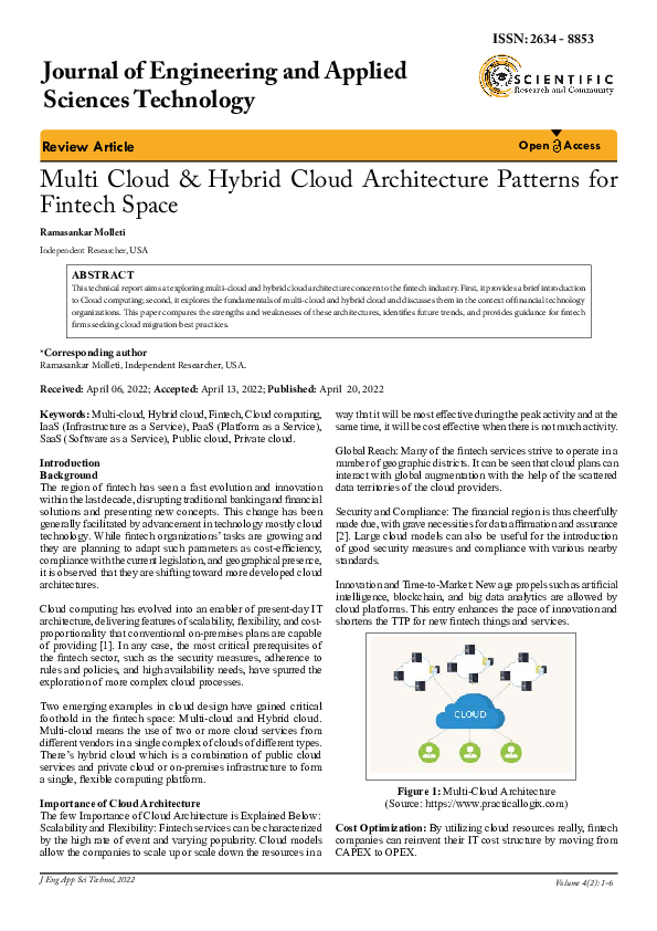 (PDF) Multi Cloud & Hybrid Cloud Architecture Patterns for Fintech ...