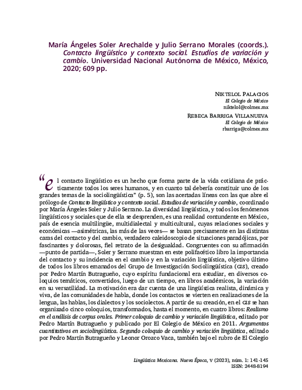 (PDF) María Ángeles Soler Arechalde y Julio Serrano Morales (coords ...