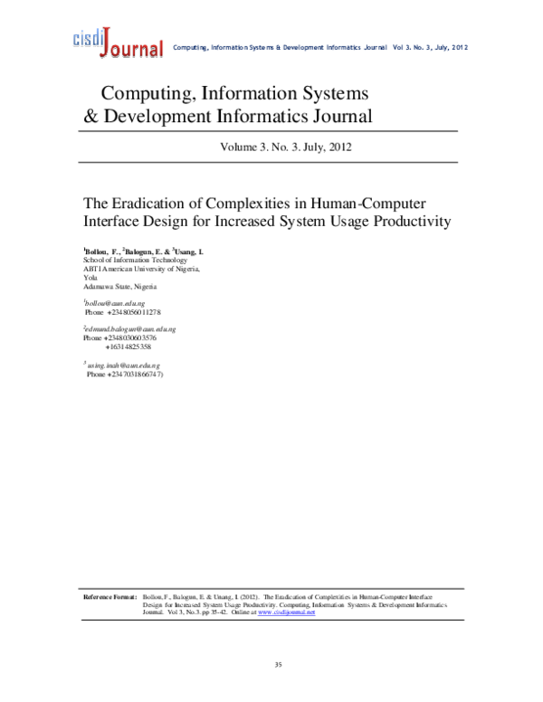 (PDF) The Eradication of Complexities in Human-Computer Interface ...