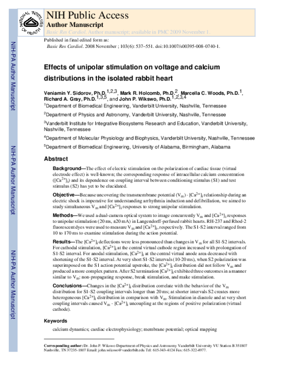 (PDF) Effects of unipolar stimulation on voltage and calcium ...