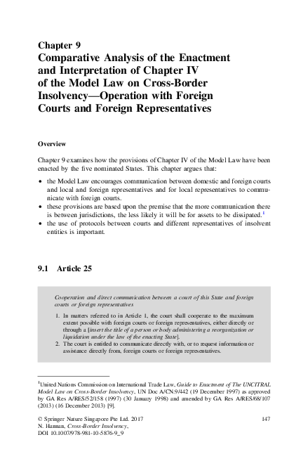 (PDF) Cross-Border Insolvency: A Comparative Analysis [Note]