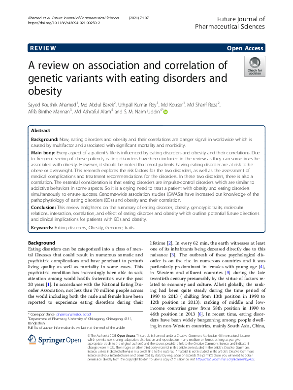 (PDF) A review on association and correlation of genetic variants with ...