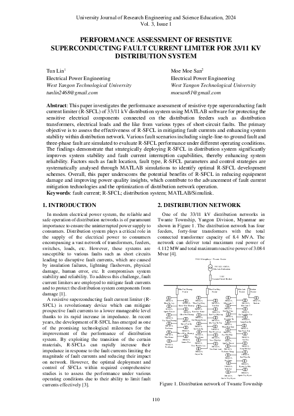 (PDF) Performance Assessment of Resistive Superconducting Fault Current Limiter for 33/11 kV ...