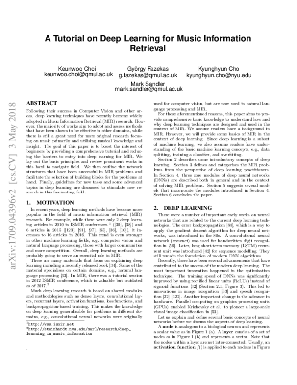 (PDF) A Tutorial on Deep Learning for Music Information Retrieval