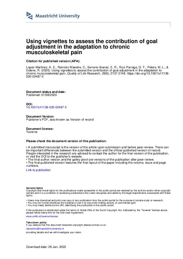 (PDF) Using vignettes to assess the contribution of goal adjustment in ...