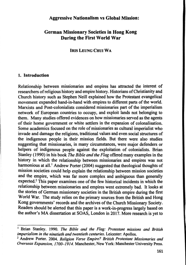 (PDF) Aggressive Nationalism versus Global Mission: German Missionary ...
