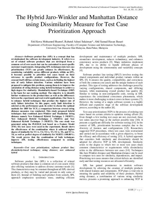 (PDF) The Hybrid Jaro-Winkler and Manhattan Distance using ...