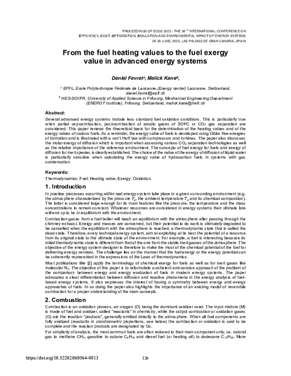 (PDF) From the Fuel Heating Value to the Fuel Exergy Value in Advanced ...