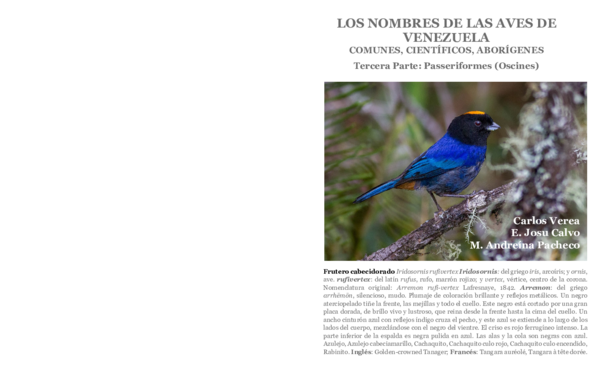 (PDF) LOS NOMBRES DE LAS AVES DE VENEZUELA: COMUNES, CIENTIFICOS ...