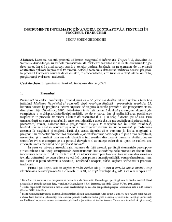 (PDF) INSTRUMENTE INFORMATICE ÎN ANALIZA CONTRASTIVĂ A TEXTULUI ÎN ...