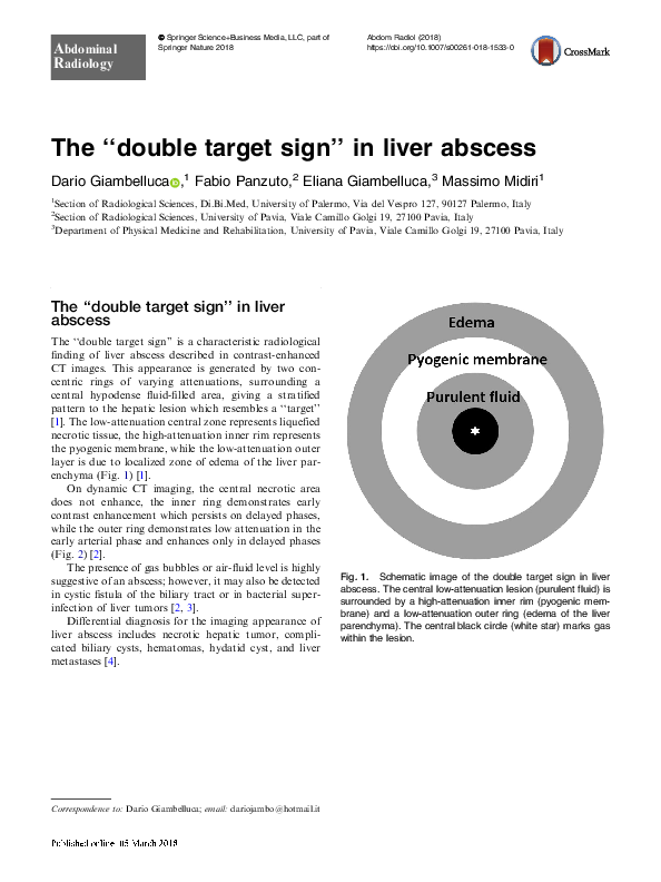(PDF) The “double target sign” in liver abscess