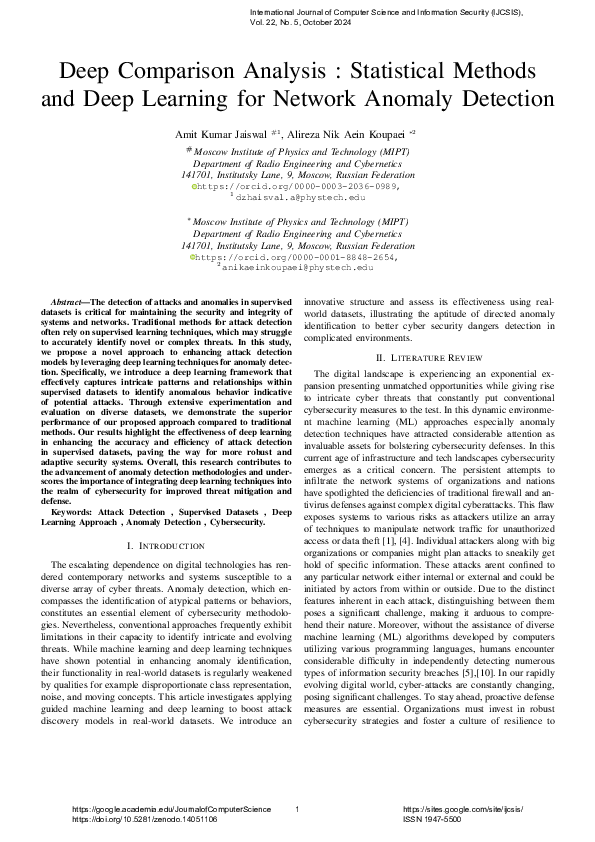 (PDF) Deep Comparison Analysis: Statistical Methods and Deep Learning for Network Anomaly Detection