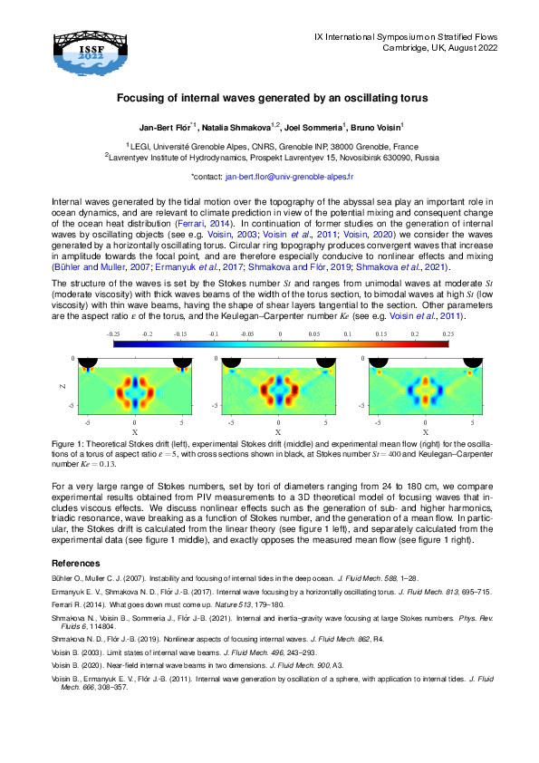 (PDF) Focusing of internal waves generated by an oscillating torus