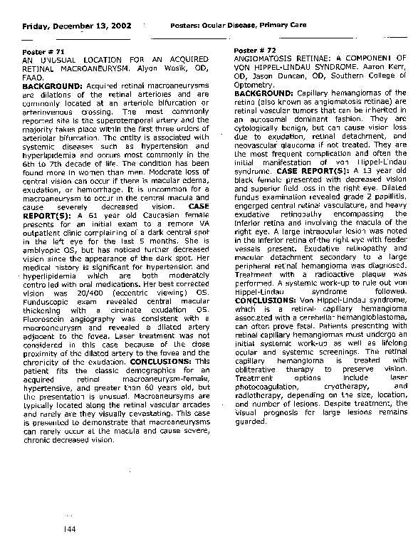(PDF) Angiomatosis Retinae: A Component of Von Hippel-Lindau Syndrome