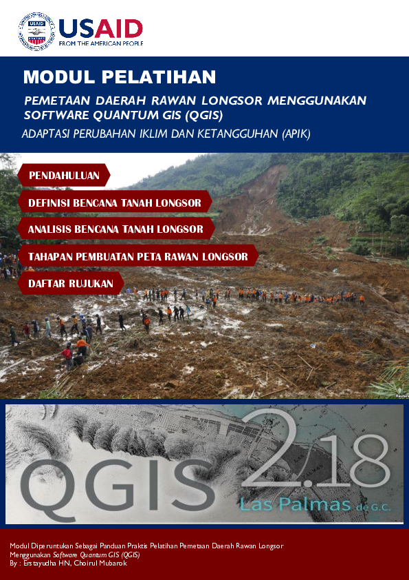 (PDF) MODUL PELATIHAN PEMETAAN DAERAH RAWAN LONGSOR MENGGUNAKAN SOFTWARE QUANTUM GIS (QGIS)