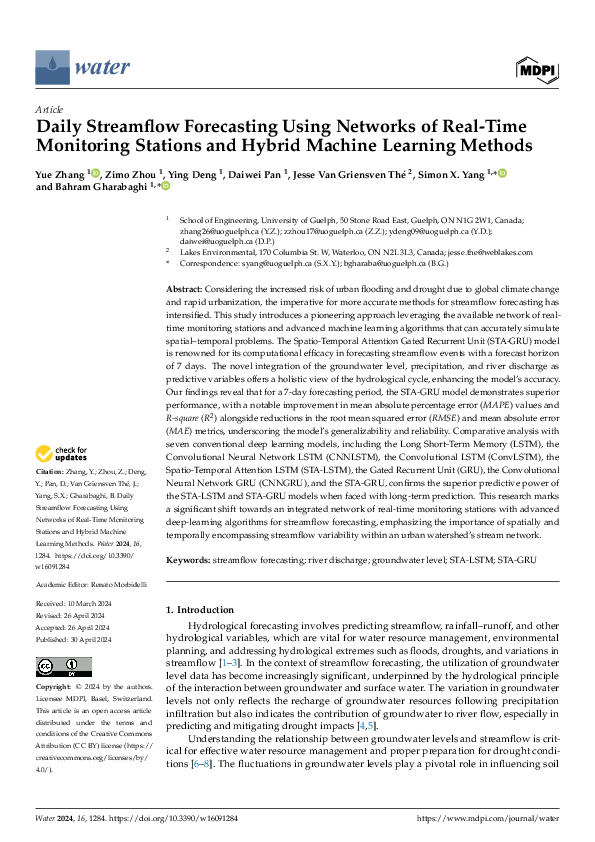Pdf Daily Streamflow Forecasting Using Networks Of Real Time