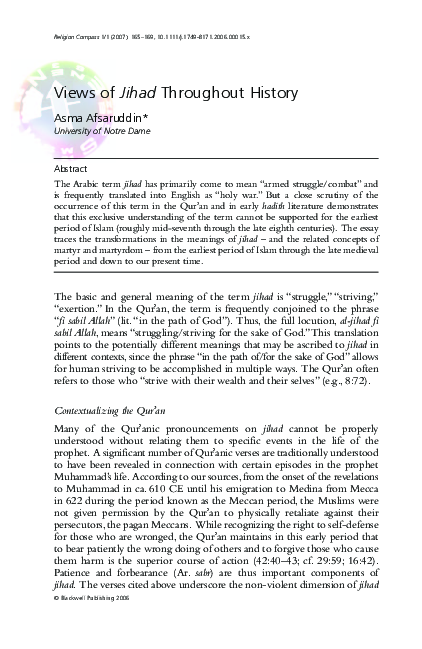 (PDF) Views of Jihad Throughout History