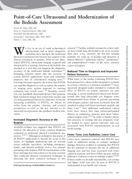 (PDF) Point-of-Care Ultrasound and Modernization of the Bedside ...