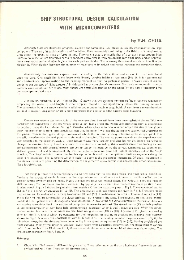 (PDF) Structural design calculation by microcomputer